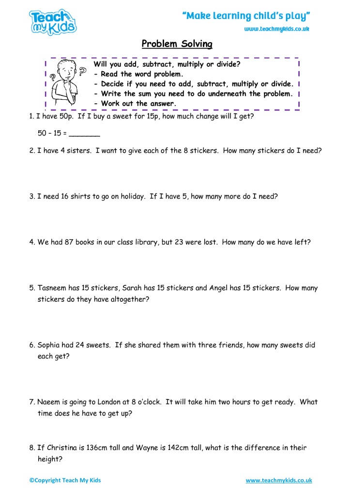 Science Problem Solving Worksheets